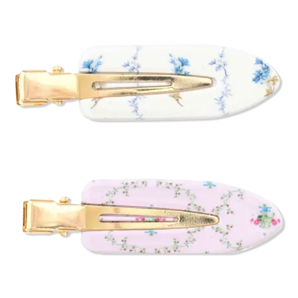 WET BRUSH X Hill House Creaseless Clips- Bluebell Waltz/pink Trellis - One-color