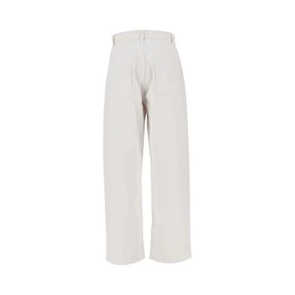 Phoebe Philo Cotton Drill Drop Jeans - White