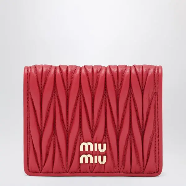 Miu Miu Matelasse Nappa Wallet - Red
