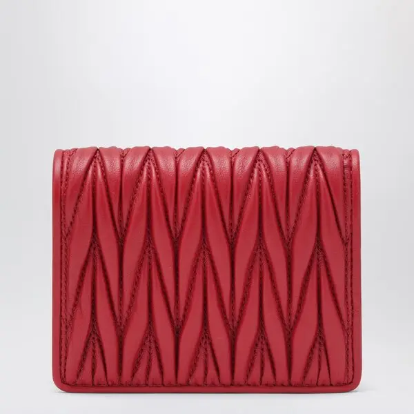 Miu Miu Matelasse Nappa Wallet - Red