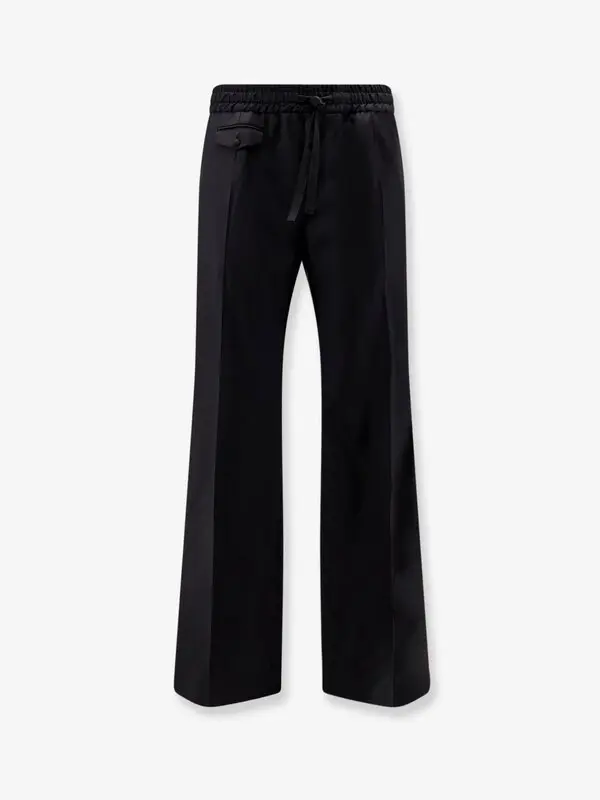 Dolce & Gabbana Virgin Wool Wide Leg Trousers - Multicolor