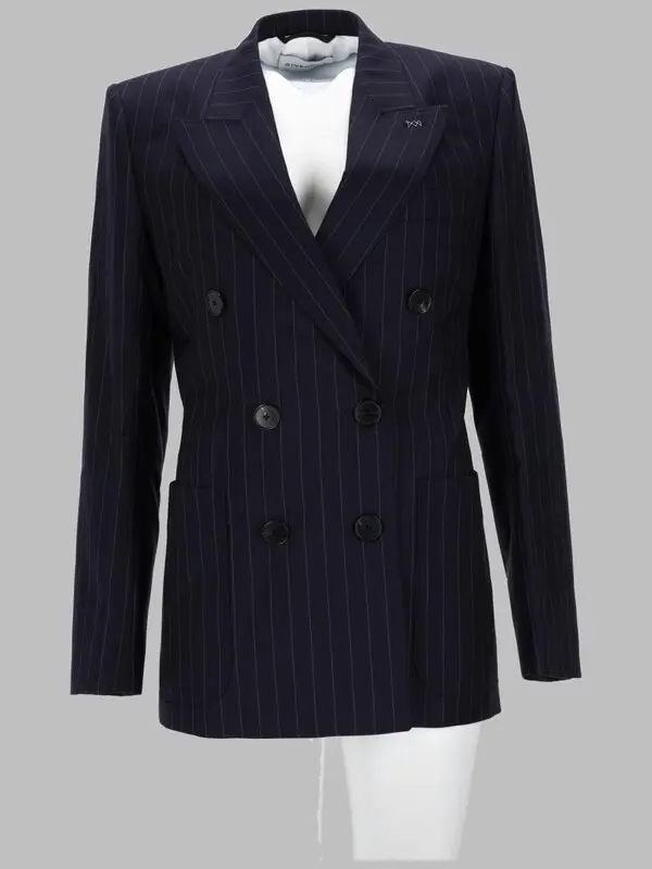 Givenchy Giacca Doppiopetto In Lana - Blue