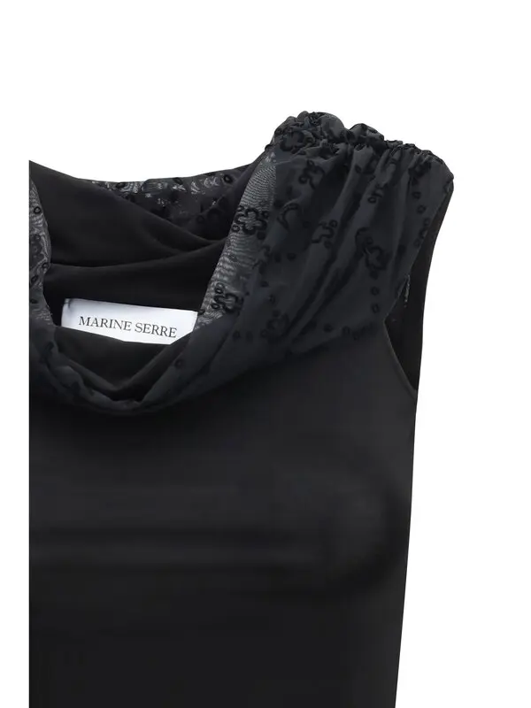 MARINE SERRE Off Shoulder Draped Top