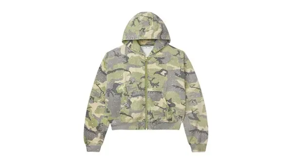 VALE FOREVER Crystal Zip Up Work Jacket - Camo