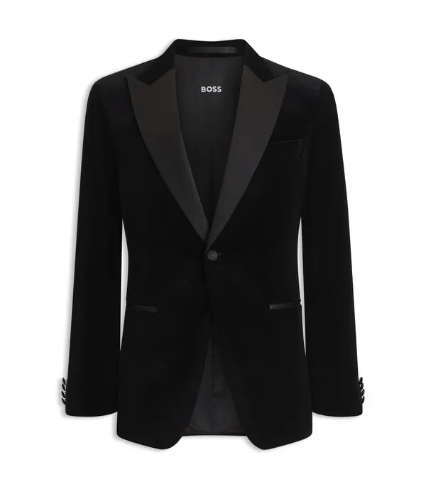BOSS Slim-fit Tuxedo Jacket In Cotton Velvet