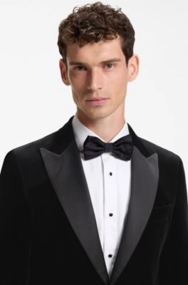 BOSS Slim-fit Tuxedo Jacket In Cotton Velvet
