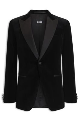 BOSS Slim-fit Tuxedo Jacket In Cotton Velvet