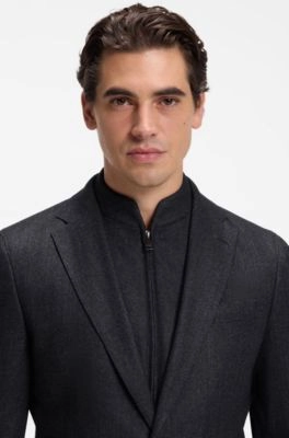 BOSS Slim-fit Wool Blend Zip-up Inner Jacket