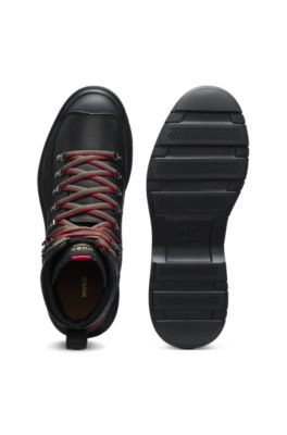 Hugo Hiking-style Leather Boots With An Extra-light Sole