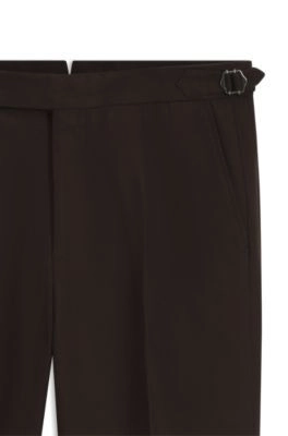 BOSS Patterned Tapered-fit Pants In Italian Cotton