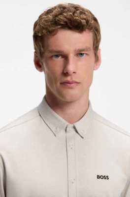 BOSS Wrinkle-resistant Shirt In Cotton Jersey With Natural Stretch