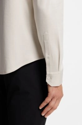 BOSS Wrinkle-resistant Shirt In Cotton Jersey With Natural Stretch