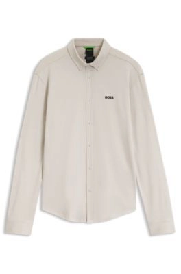BOSS Wrinkle-resistant Shirt In Cotton Jersey With Natural Stretch