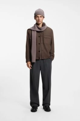 Hugo Slim-fit Jacket In Wrinkle-resistant Twill