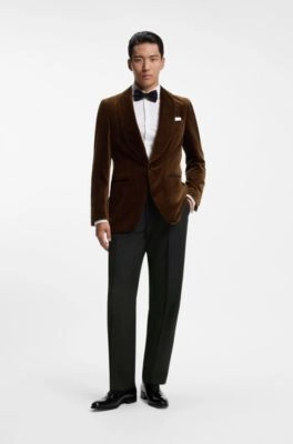 BOSS Regular-fit Tuxedo Pants In A Wool Blend