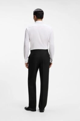 BOSS Regular-fit Tuxedo Pants In A Wool Blend