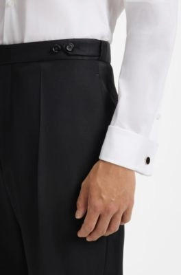 BOSS Regular-fit Tuxedo Pants In A Wool Blend