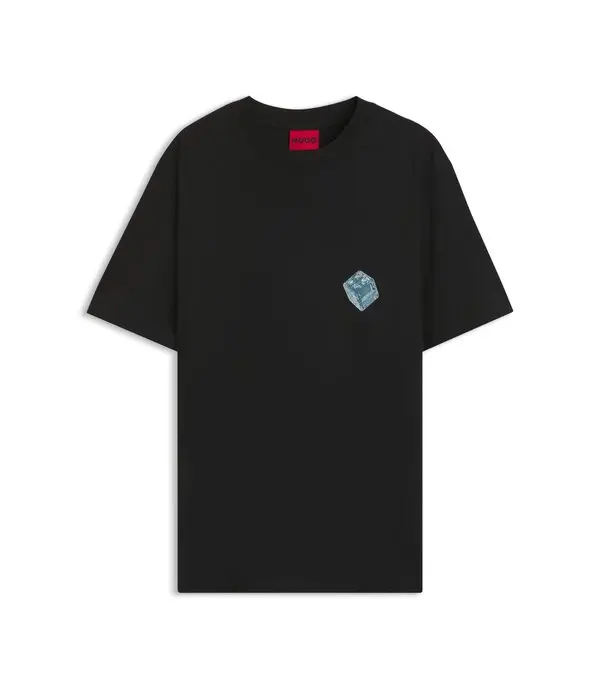 Hugo Cotton-jersey T-shirt With Printed Artwork