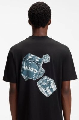 Hugo Cotton-jersey T-shirt With Printed Artwork