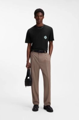 Hugo Cotton-jersey T-shirt With Printed Artwork