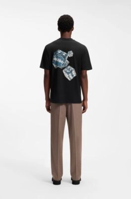 Hugo Cotton-jersey T-shirt With Printed Artwork
