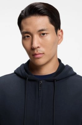 BOSS Wool-blend Hoodie With Premium Alcantara Details