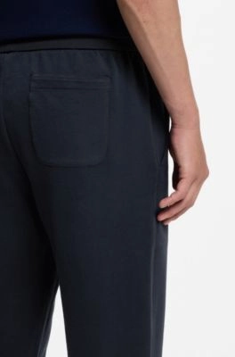 BOSS Cotton-wool Blend Pants With Alcantara Details
