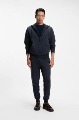 BOSS Cotton-wool Blend Pants With Alcantara Details