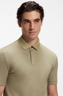 BOSS Cotton Polo Shirt With Two-tone Jacquard