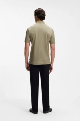 BOSS Cotton Polo Shirt With Two-tone Jacquard