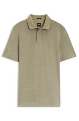 BOSS Cotton Polo Shirt With Two-tone Jacquard