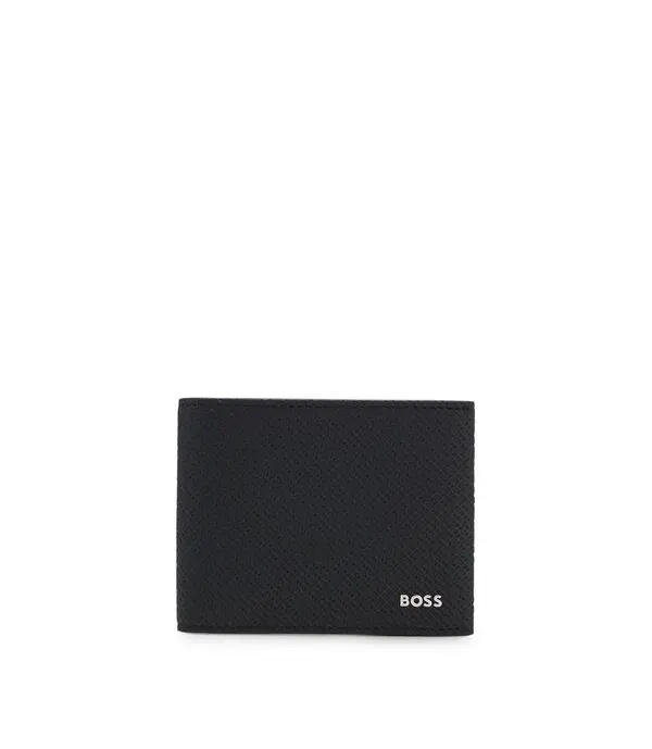 BOSS Monogram-emed Folding Wallet With Metal Logo