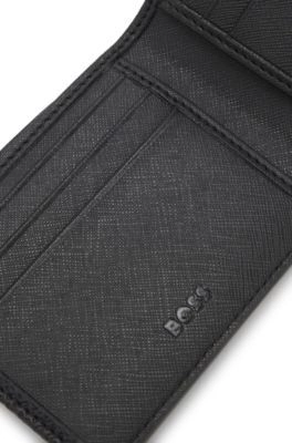 BOSS Monogram-emed Folding Wallet With Metal Logo