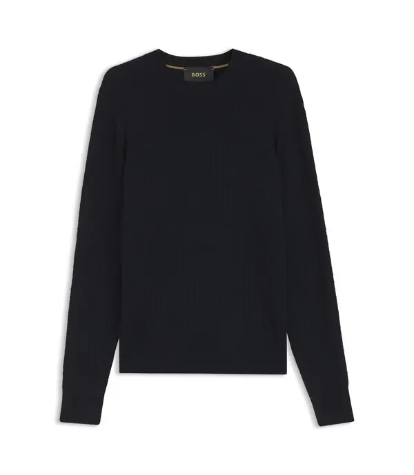 BOSS Silk-knit Sweater - Dark Blue