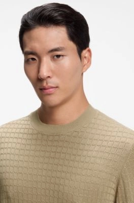 BOSS Silk-knit Sweater With A Seasonal Pattern
