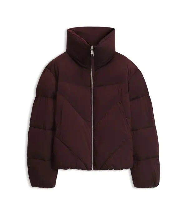 BOSS Zippered Puffer Jacket In Lustrous Fabric