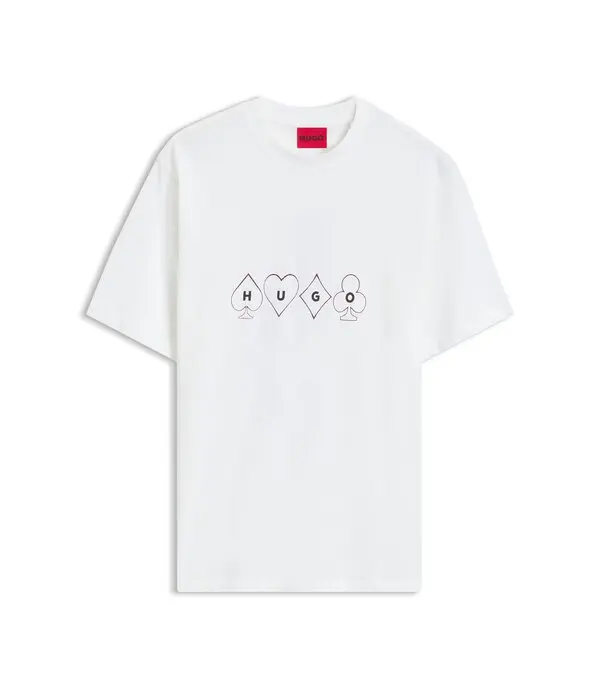 Hugo Cotton-jersey T-shirt With Printed Artwork