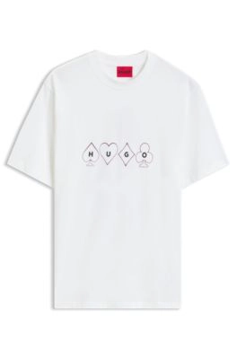 Hugo Cotton-jersey T-shirt With Printed Artwork