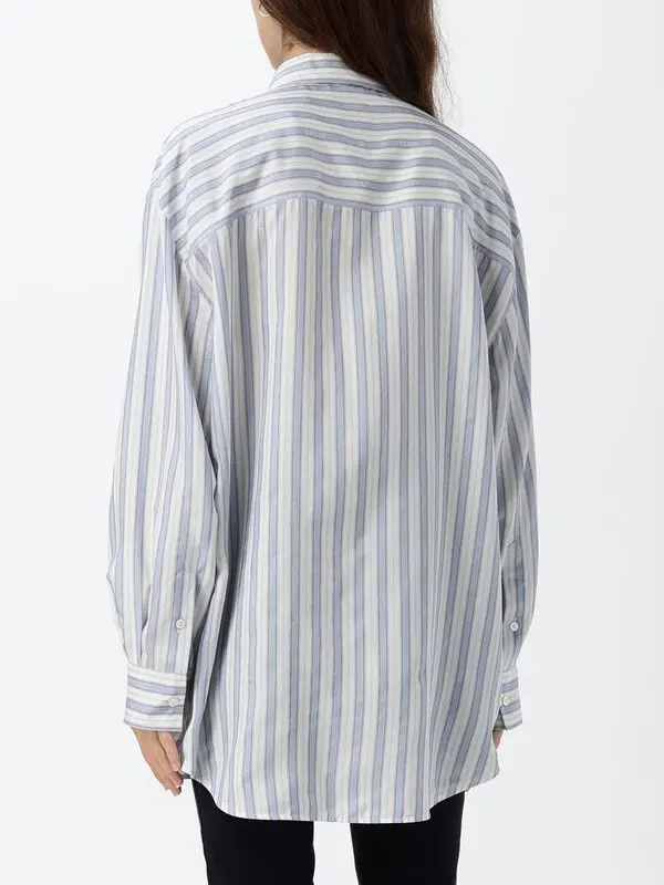 Gucci Striped Silk Relaxed Fit Shirt - Blue