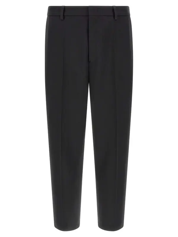 JIL SANDER Technical Gabardine Trousers - Black