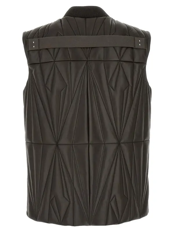 Rick Owens X Moncler Geocamo Leather Vest - Brown