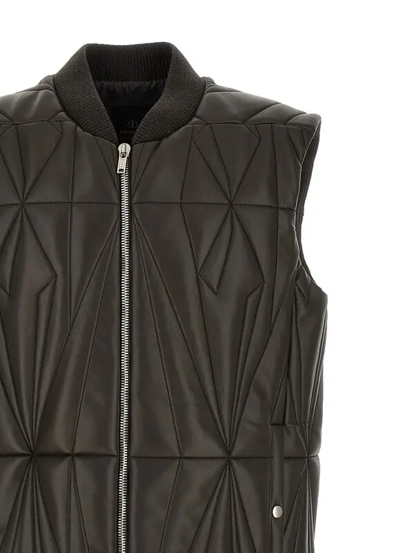 Rick Owens X Moncler Geocamo Leather Vest - Brown