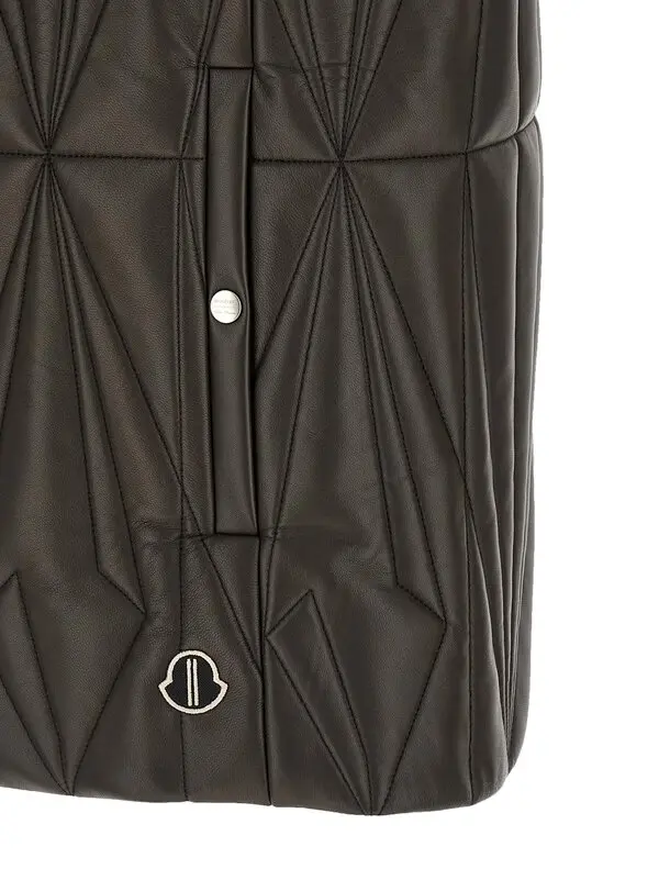 Rick Owens X Moncler Geocamo Leather Vest - Brown