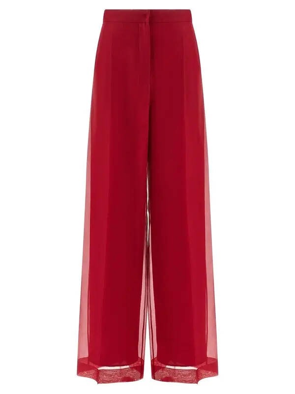 Max Mara Mxeolivi Silk Organza Pants - Red