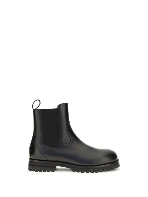 Loro Piana Kent Leather Ankle Boots