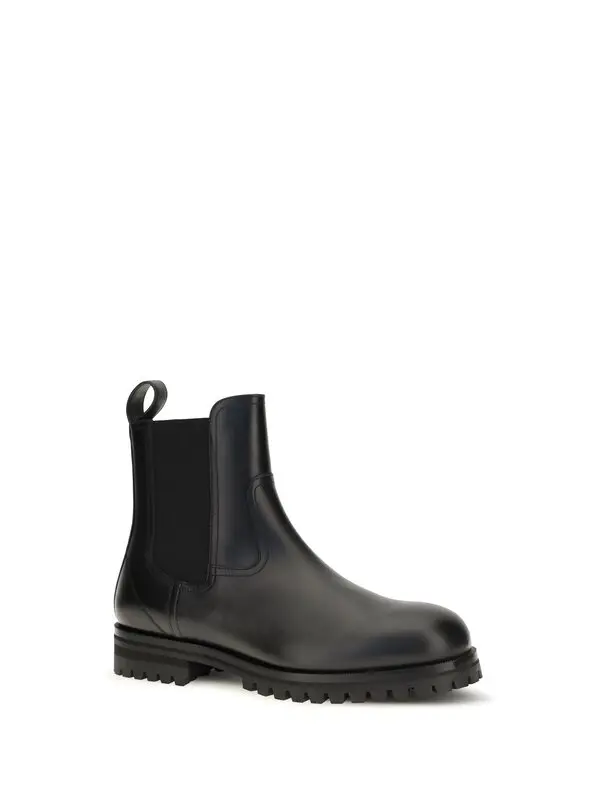 Loro Piana Kent Leather Ankle Boots