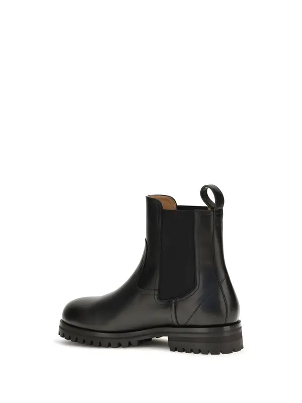 Loro Piana Kent Leather Ankle Boots