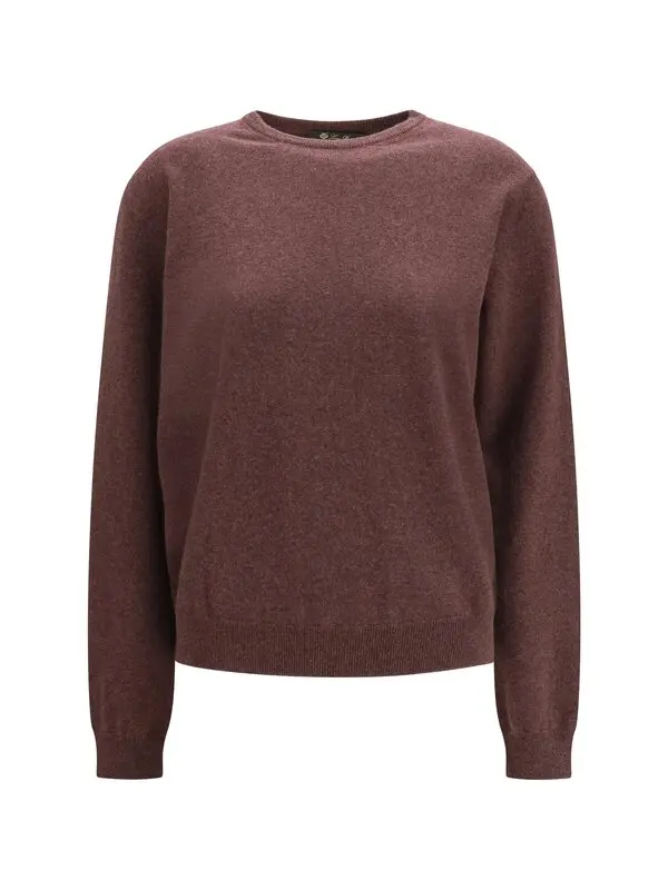 Loro Piana Classic Crewneck Baby Cashmere Sweater - Purple