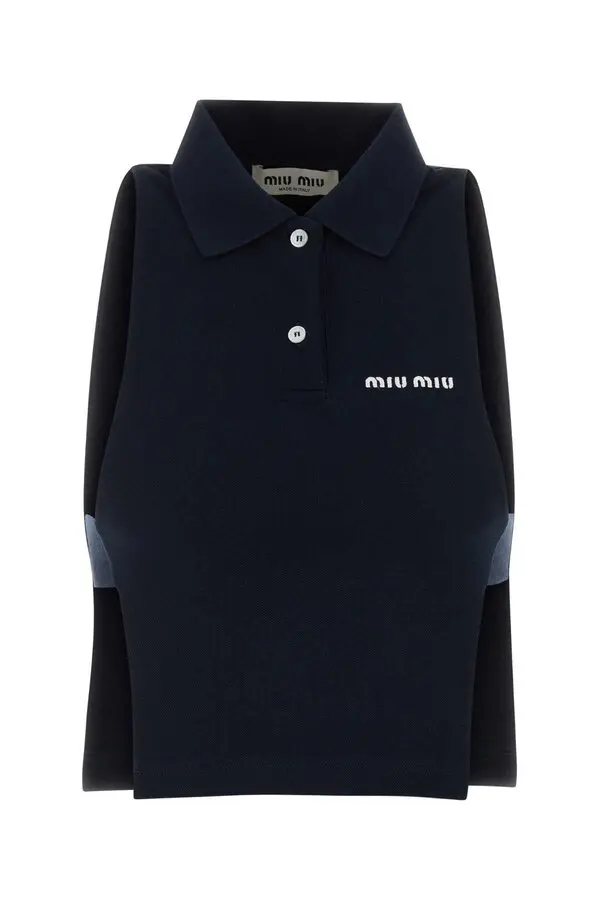 Miu Miu Piquet Polo Shirt - Blue