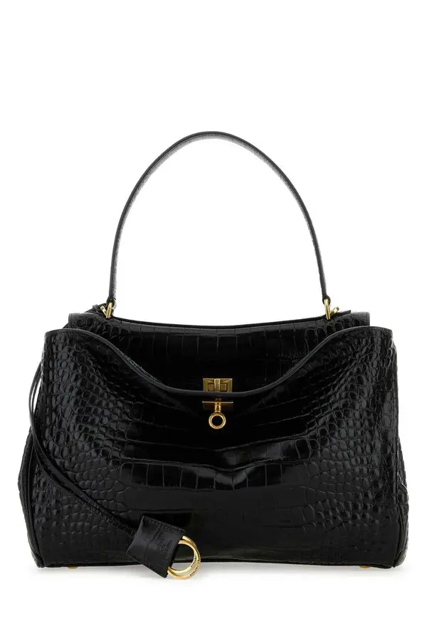 Balenciaga Leather Rodeo Handbag - Black
